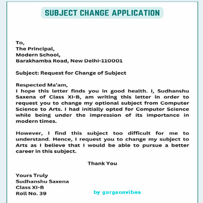 Subject Change Application in Hindi – 7 Best Proven Tips